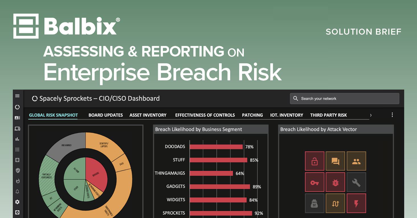 Assessing and Reporting on Enterprise Breach Risk | Balbix Assessing and Reporting on Enterprise Breach Risk | Balbix